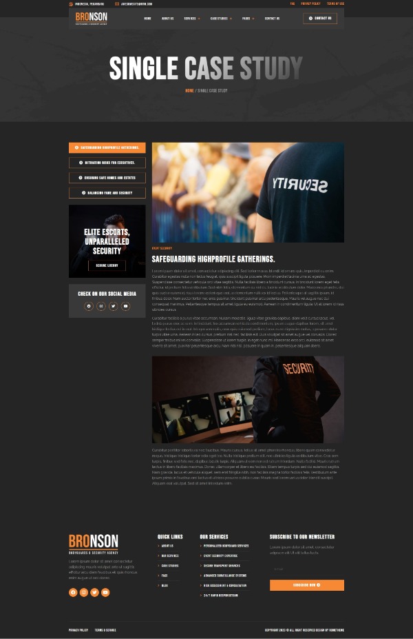 Bronson - Bodyguards & Security Agency Elementor Template Kit by Rometheme